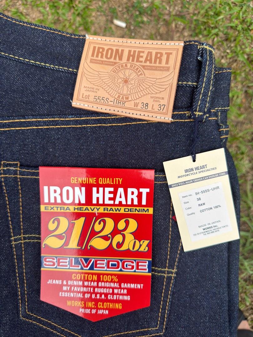 Iron heart 21/23oz Ultra Heavy Raw Selvedge Denim Super Slim Cut Jeans ...