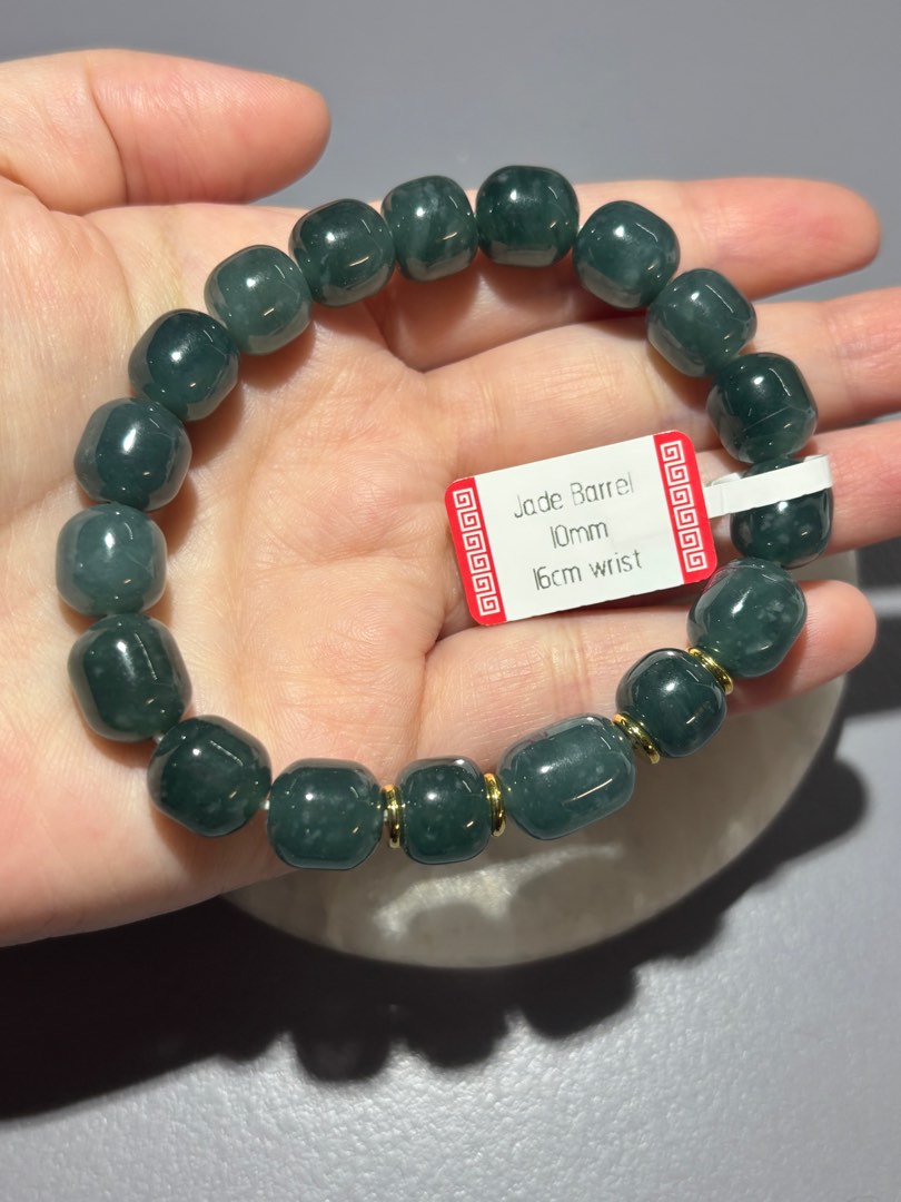 Jade Barrel Bracelets, Women's Fashion, Jewelry & Organizers, Bracelets ...