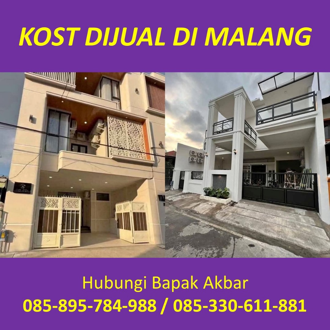 Jual Rumah Kost Malang Mewah 100 Meter dari ke Binus Araya, Properti ...