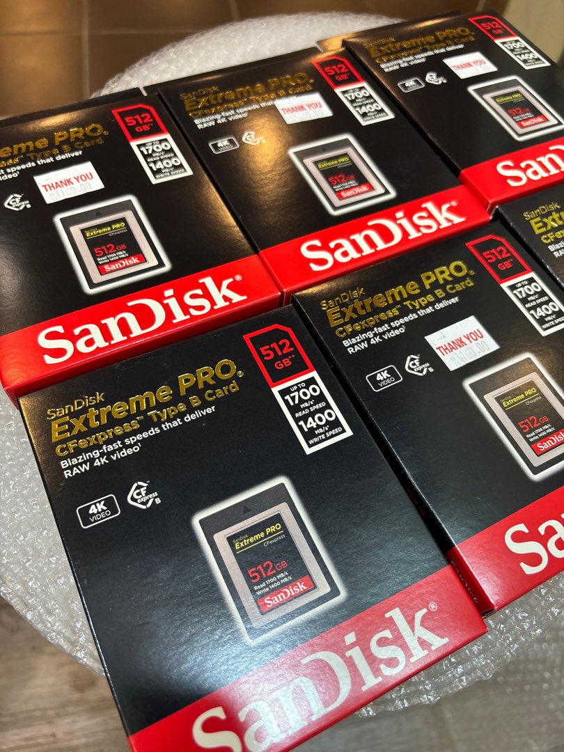 (NEW) SANDISK EXTREME PRO CF EXPRESS TYPE B 512GB, Photography ...