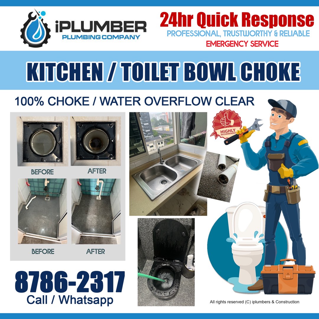 Plumber/Sg Plumbing services/Clear choke Service/Repair water leak ...