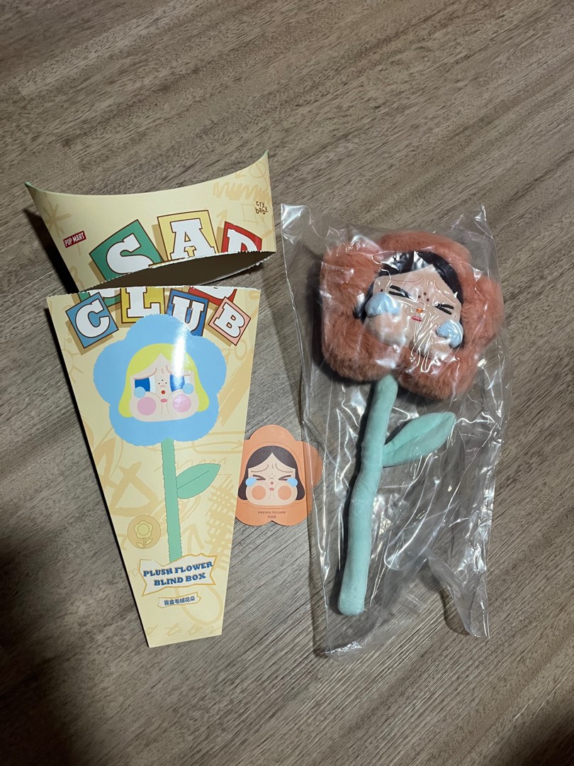 Popmart cry baby sad club series plush flower blind box, Hobbies & Toys ...
