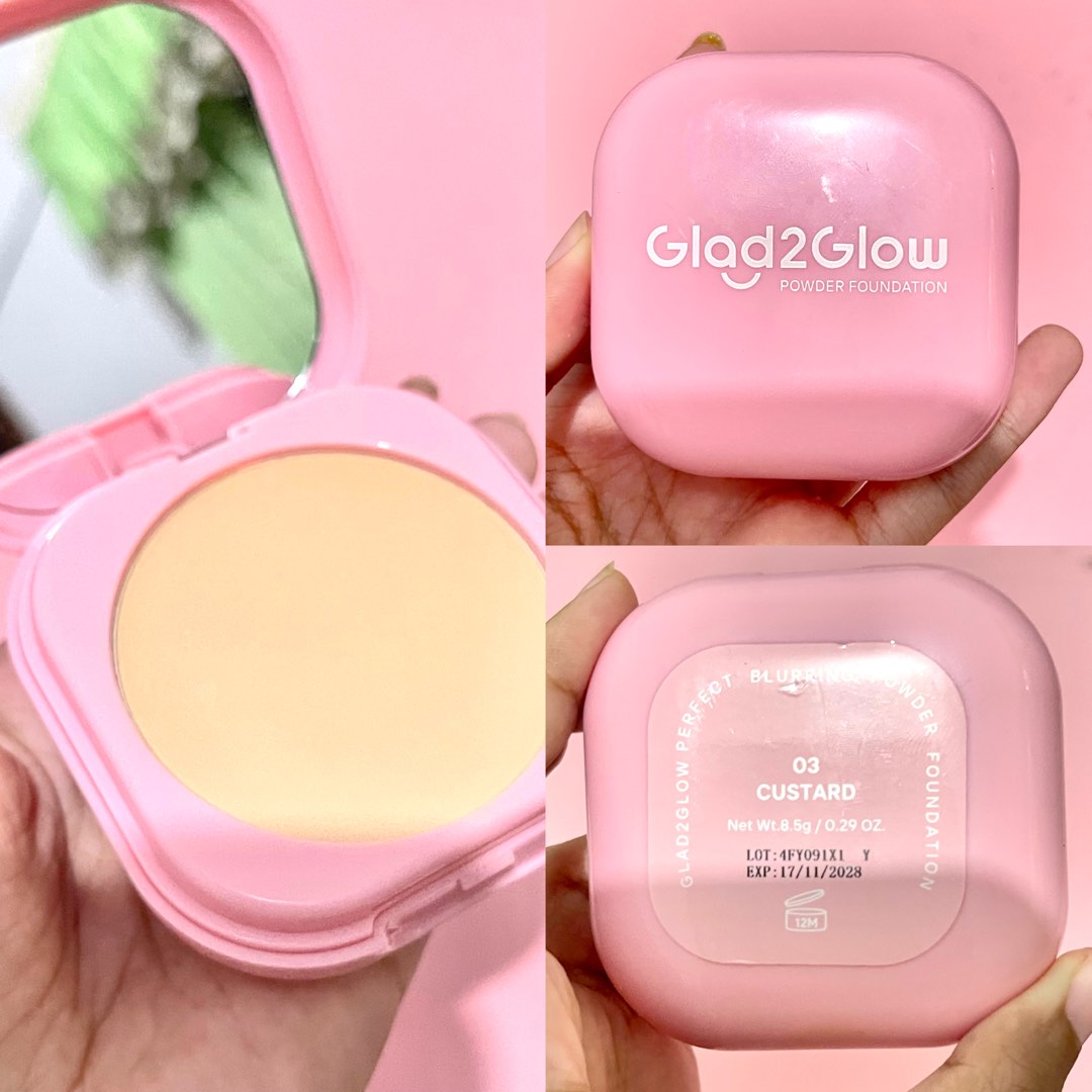 POWDER FOUNDATION GLAD2GLOW G2G - Custard, Kesehatan & Kecantikan, Rias ...