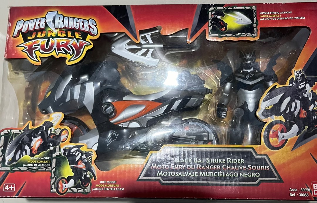Power rangers jugle fury black bat strike rider, Hobbies & Toys, Toys ...