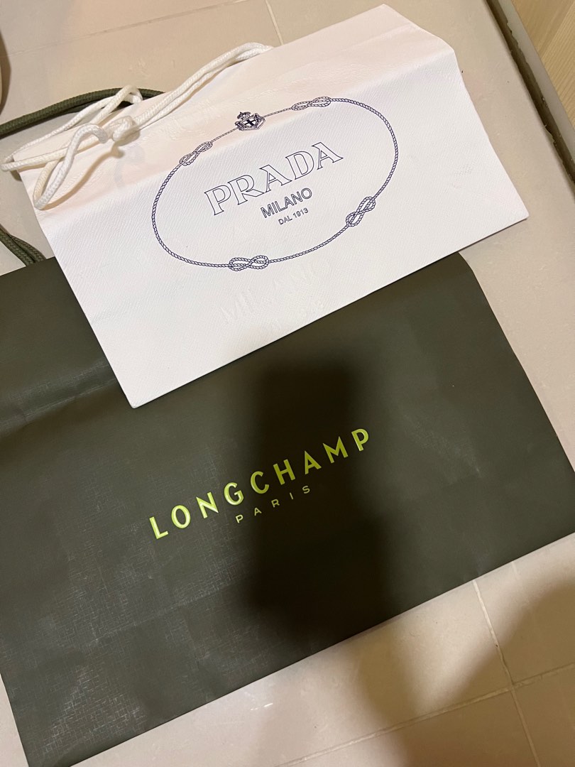 Prada Longchamp paper bag, Luxury, Bags & Wallets on Carousell