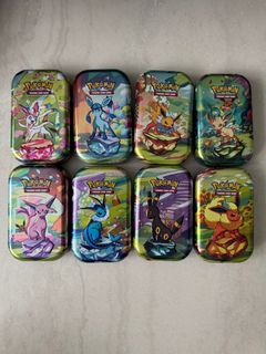 Prismatic Evolutions Mini Tins Full Set, Hobbies & Toys, Toys & Games ...