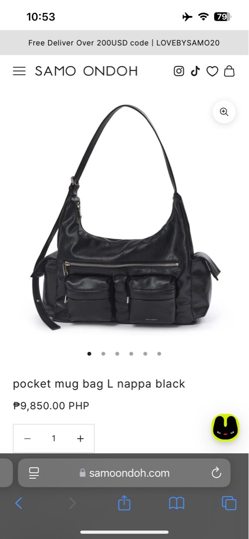 SAMO ONDOH BAG POCKET MUG BAG in color NAPPA BLACK, Luxury, Bags ...