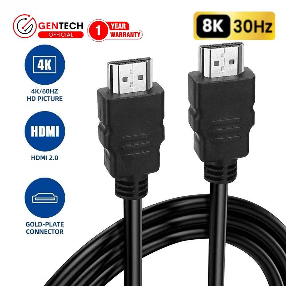 (SG) GenTech HDMI to HDMI 2.1 Cable | 4K60Hz UHD HD | Gaming Streaming ...