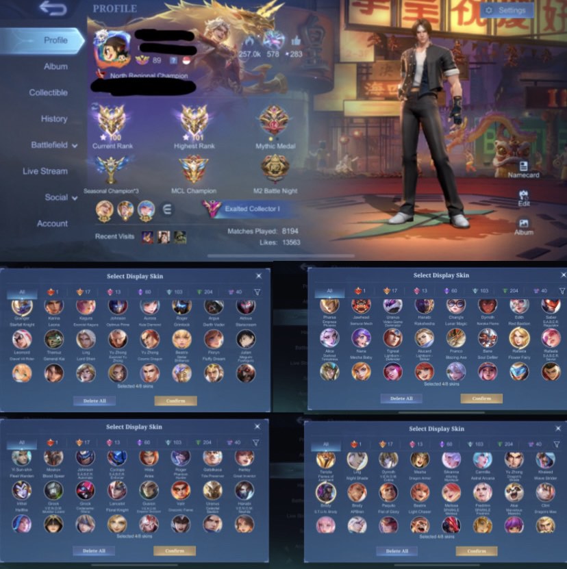 STACKED MLBB ACC (437 SKINS) DECENT WR, Video Gaming, Video Games ...