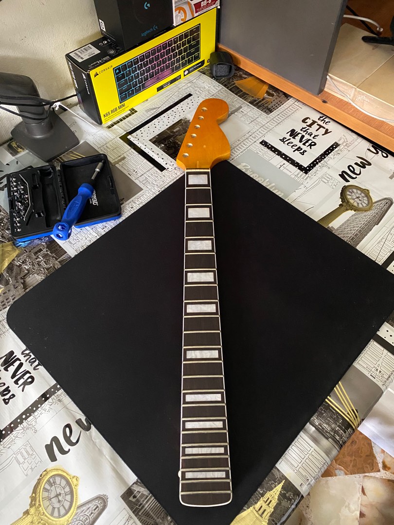Stratocaster style Electric Guitar neck,with binding and block inlays ...