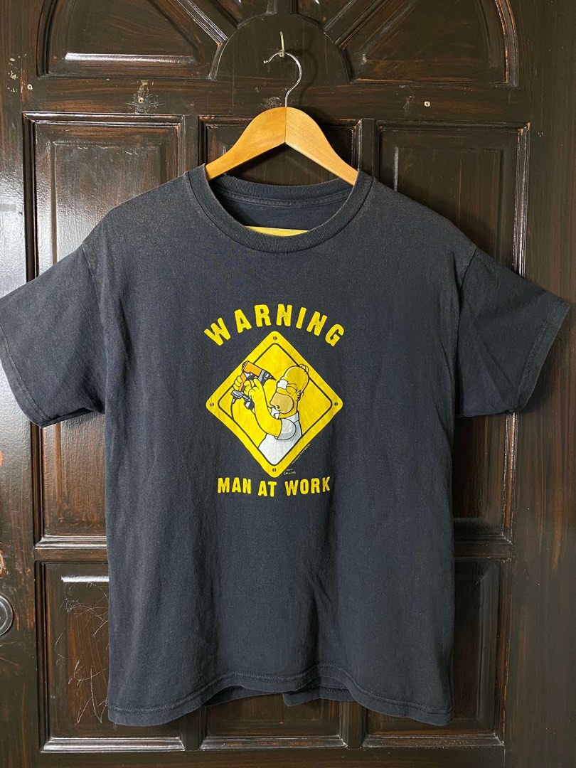 The Simpson - Warning Man at Work, Men's Fashion, Tops & Sets, Tshirts ...