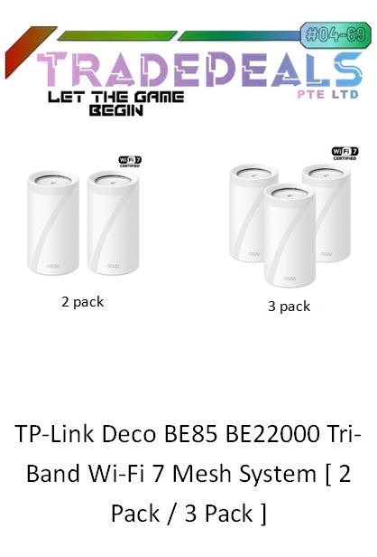 ( READY STOCK ) TP-Link Deco BE85 BE22000 Tri-Band Wi-Fi 7 Mesh System ...