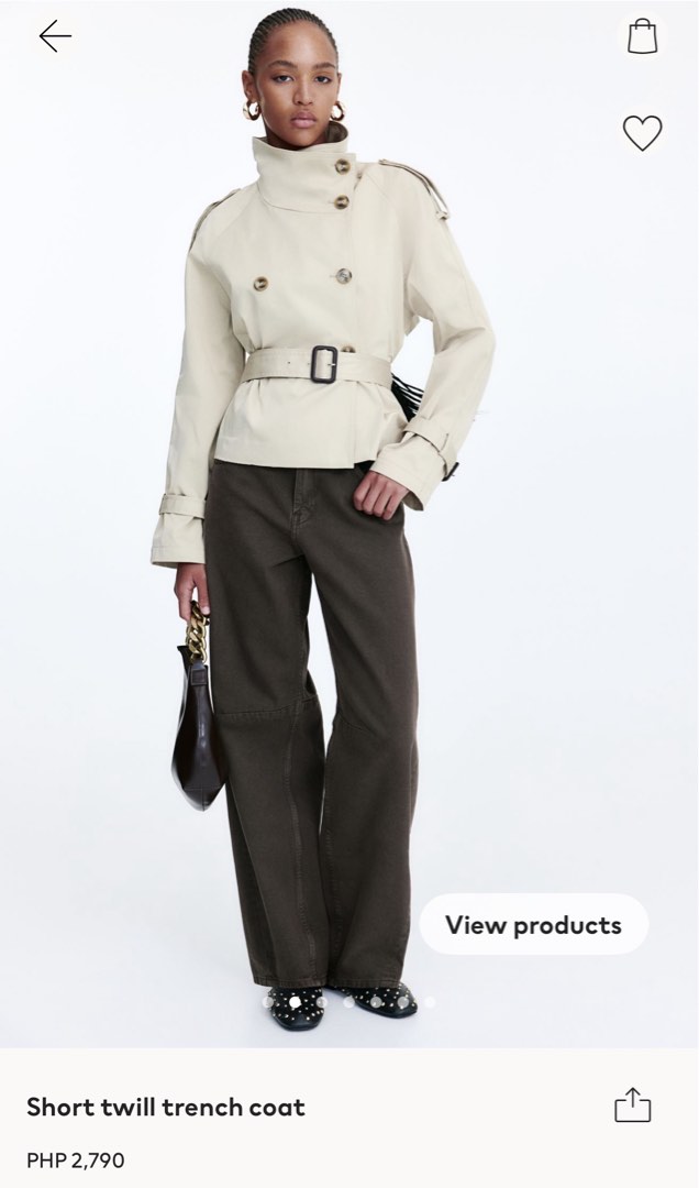 Trench Coat Button to the Top (Cropped), Women's Fashion, Coats ...