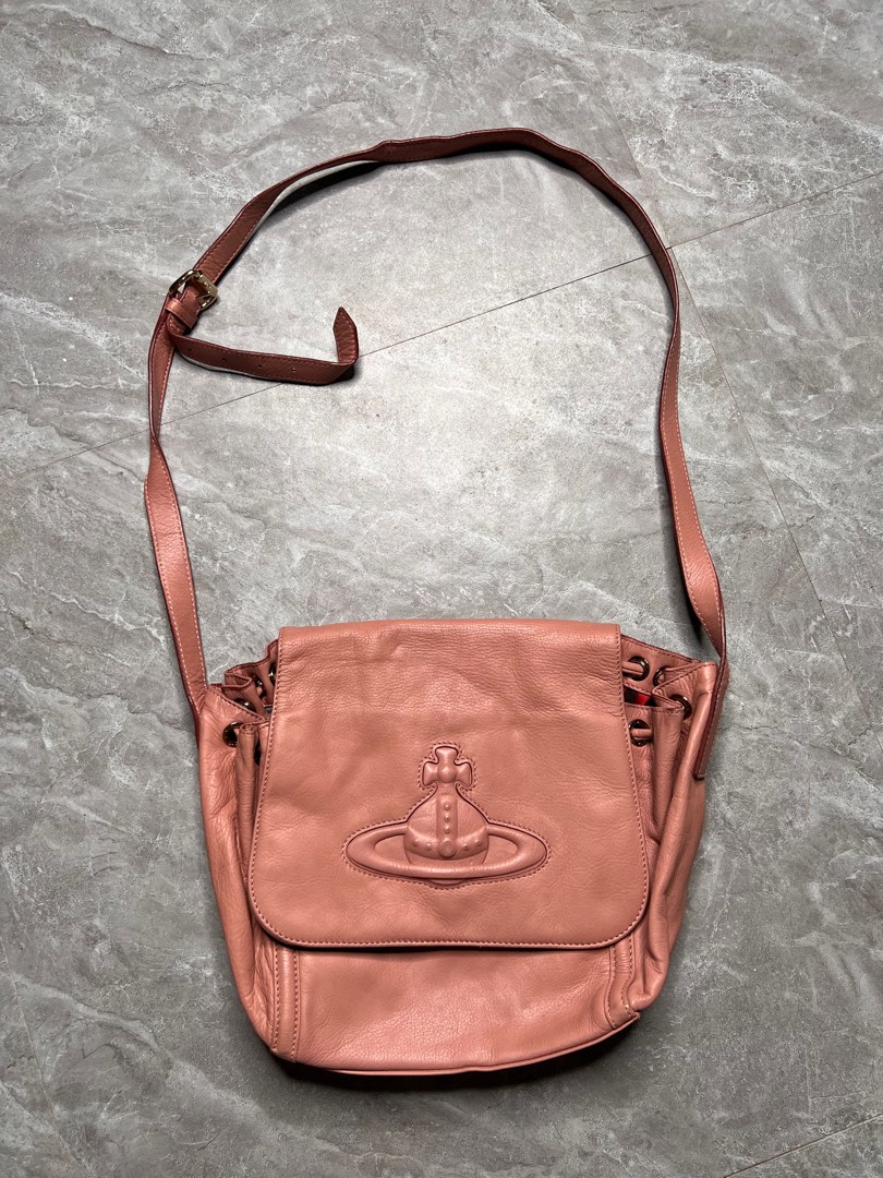 Vivienne Westwood Orb Medea Pink Leather Crossbody Bag, Luxury, Bags & Wallets on Carousell