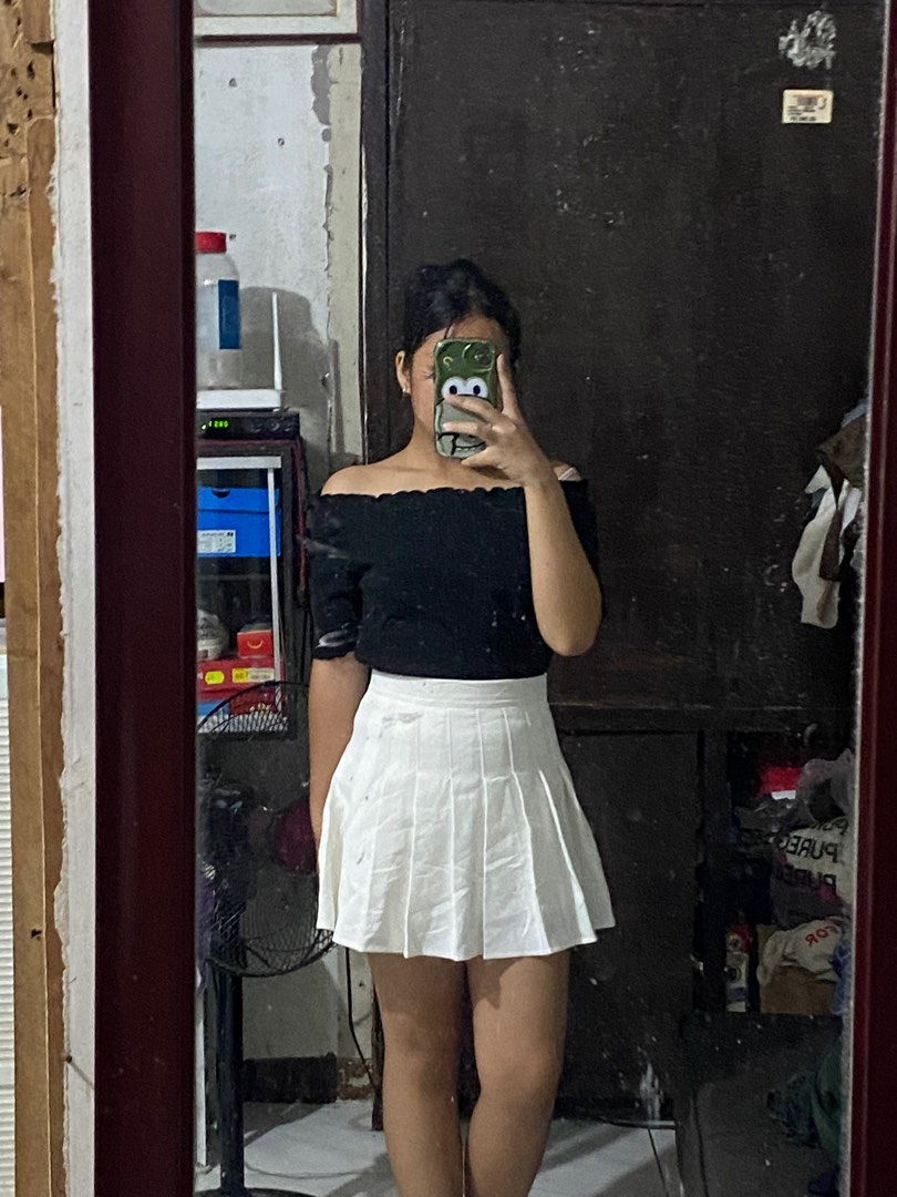 White Pleated Mini Skort Tennis Korean Sawako Shoujo Y2K Coquette Flowy ...