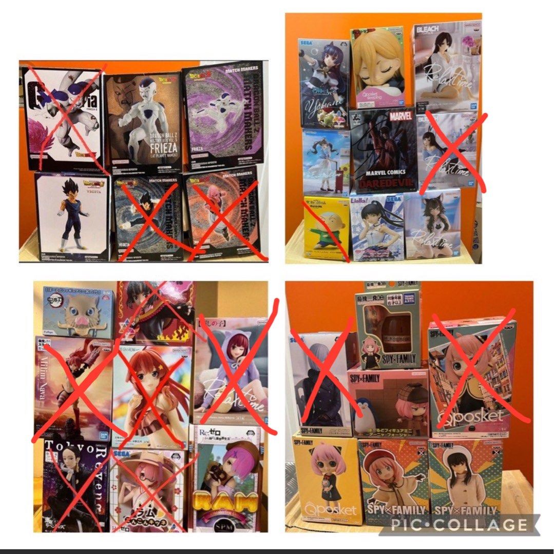 WTS Assorted 17 Anime Figures (MHA, Ram Rem, Demon Slayer, Marvel ...