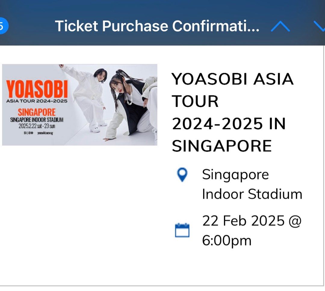 YOASOBI Singapore concert 22nd Feb cat 1 pen B, Tickets & Vouchers ...