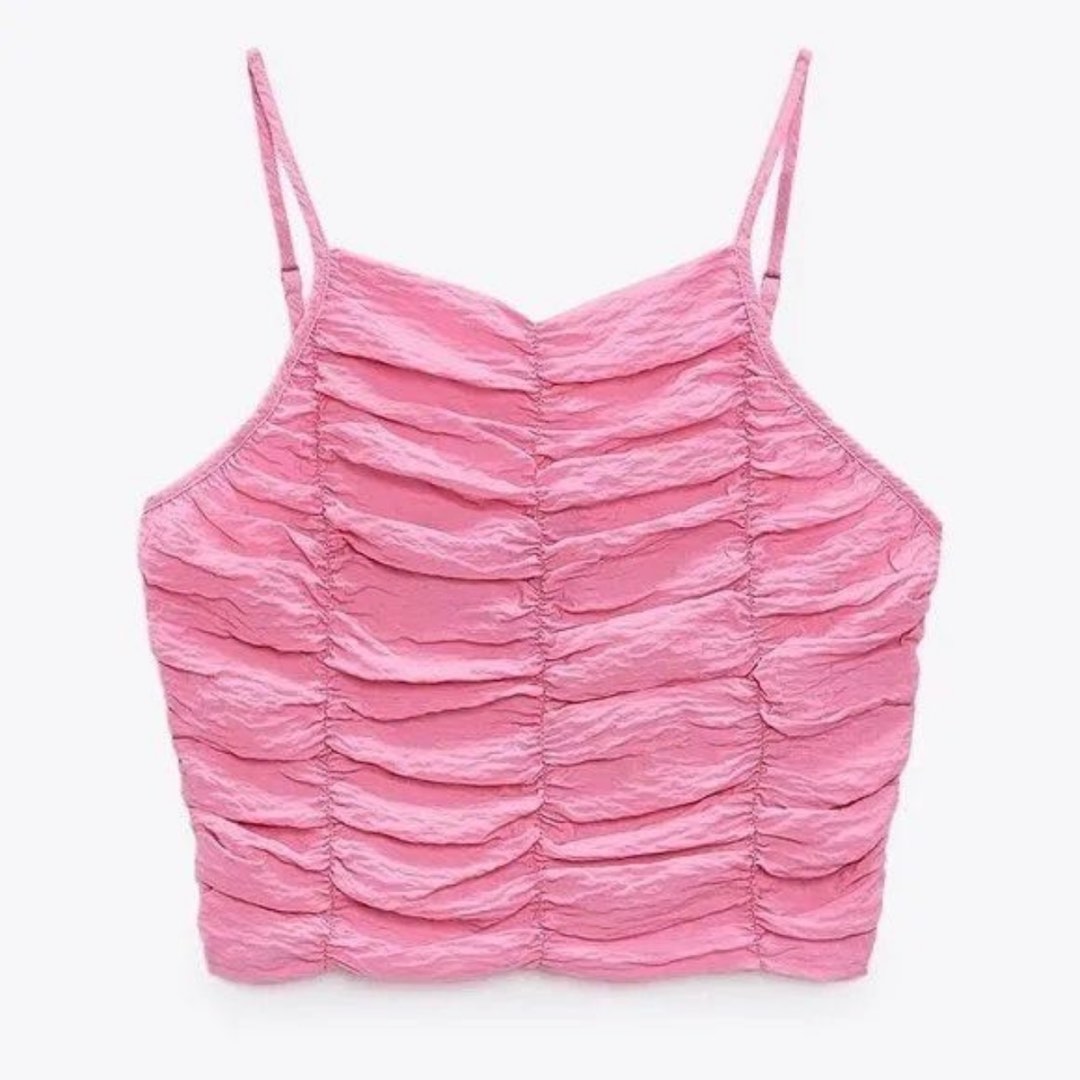 Zara Pink Top, Women's Fashion, Tops, Sleeveless on Carousell