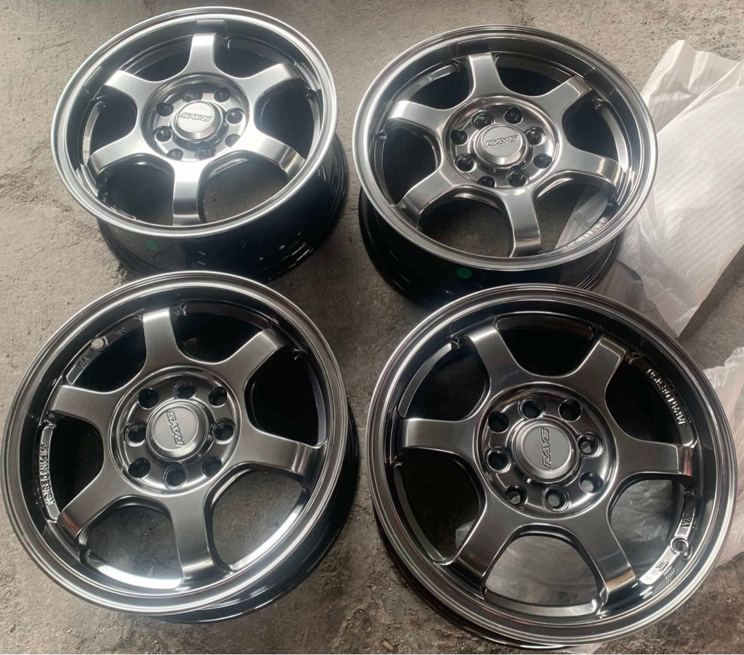 14” TE37 Sonic Design code 6273 Hyperblack mags 4Holes pcd 100-114, Car ...
