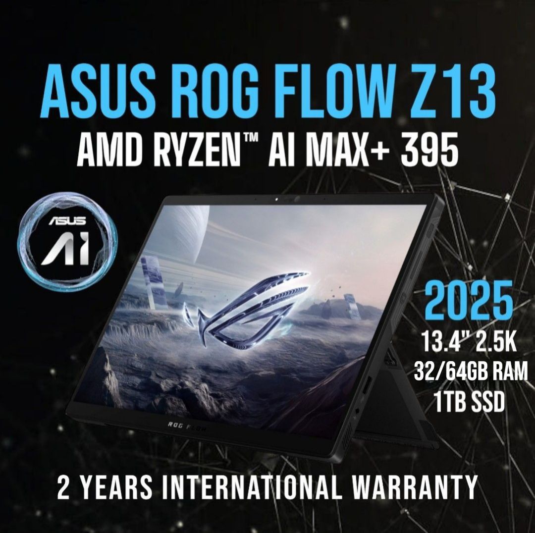 (READY) 2025 ASUS ROG FLOW Z13 | AMD Ryzen AI MAX+ 395 | 13.4 Inch 2.5K WQXGA Touch 180Hz ROG ...