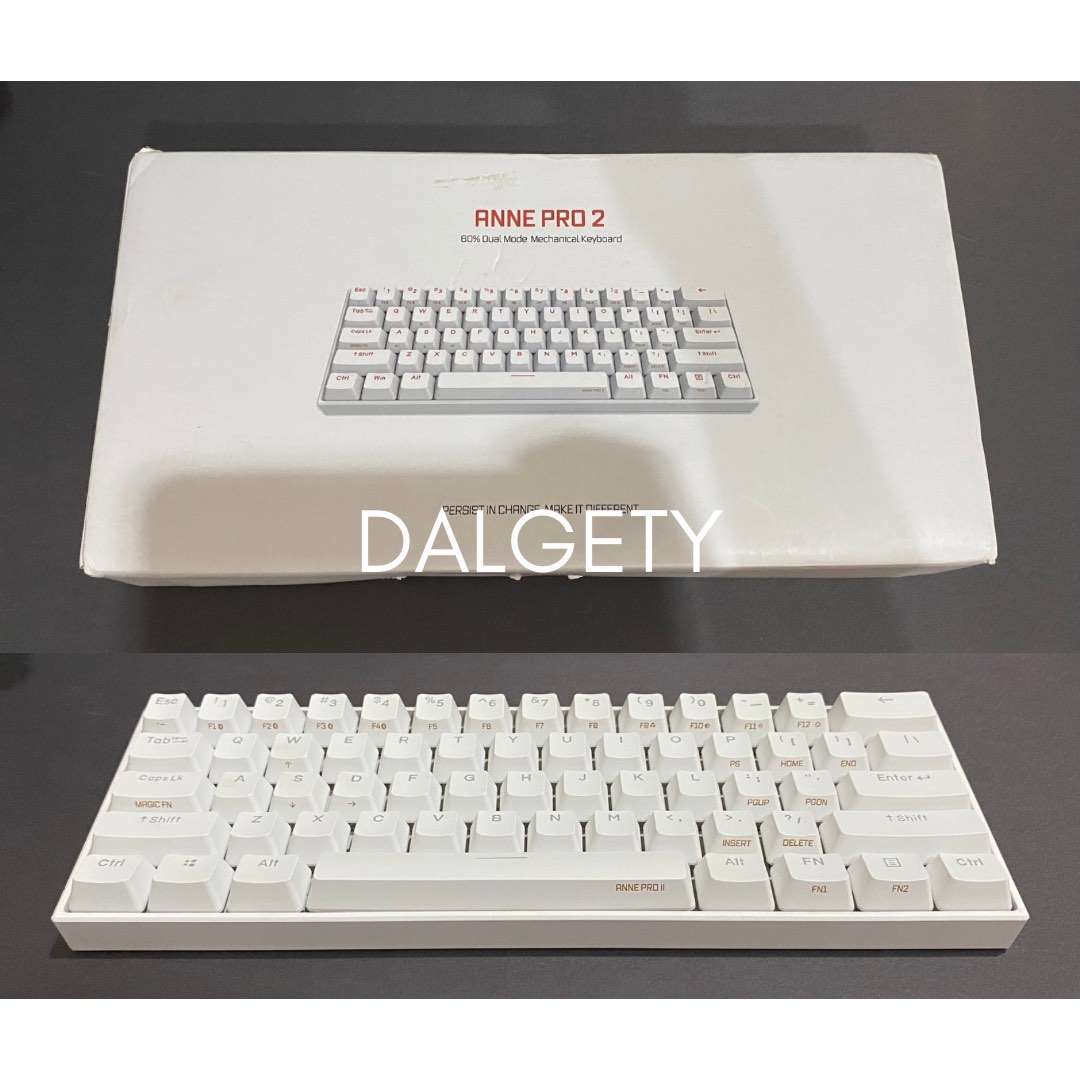 Anne Pro 2 60% Wireless Mechanical Keyboard Kailh BOX White, Elektronik ...