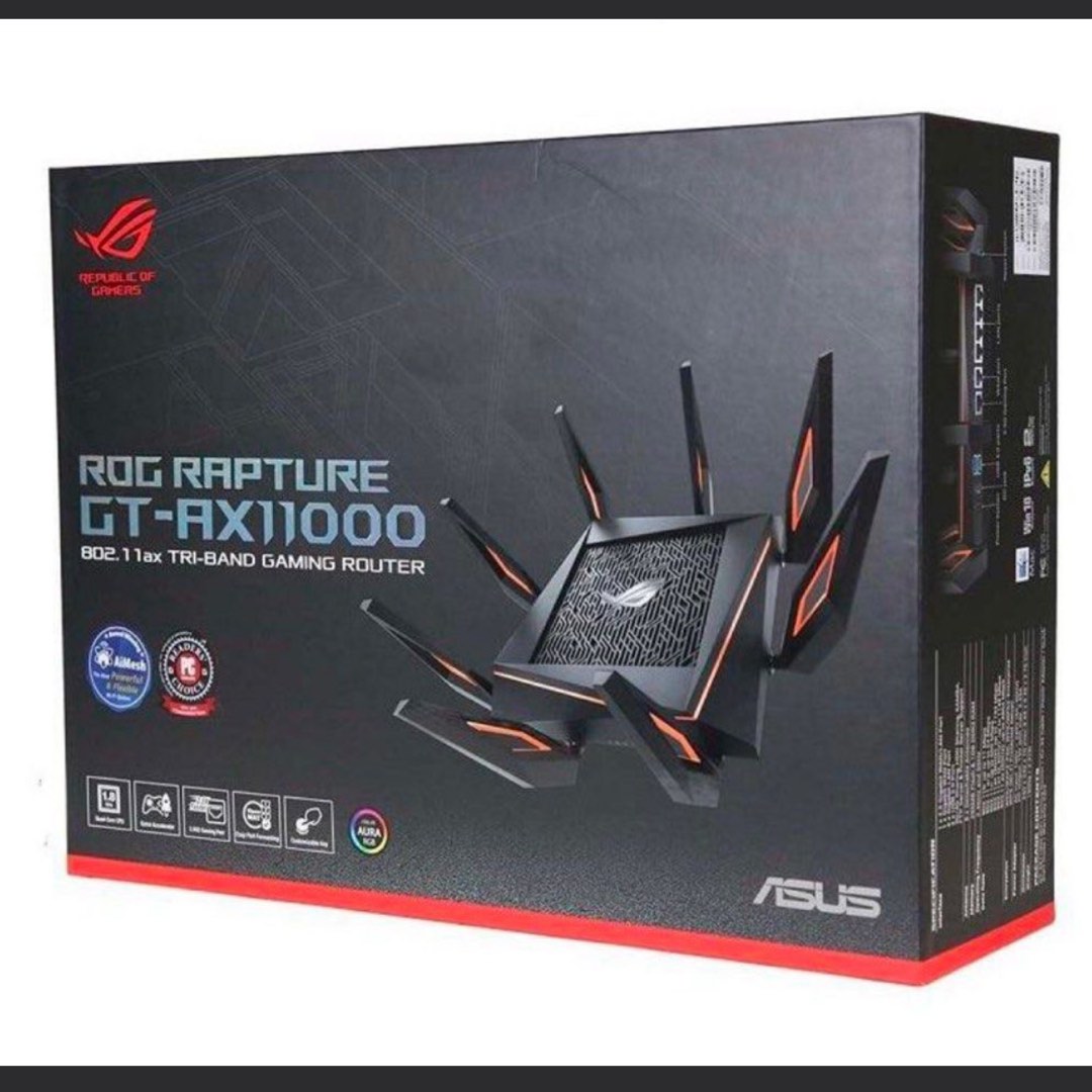 Asus gaming router ROG Rapture GT-AX11000, Computers & Tech, Parts ...