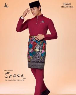 BAJU MELAYU SENNA 2025 (VERSION MERQEEN), Men's Fashion, Muslim Wear ...