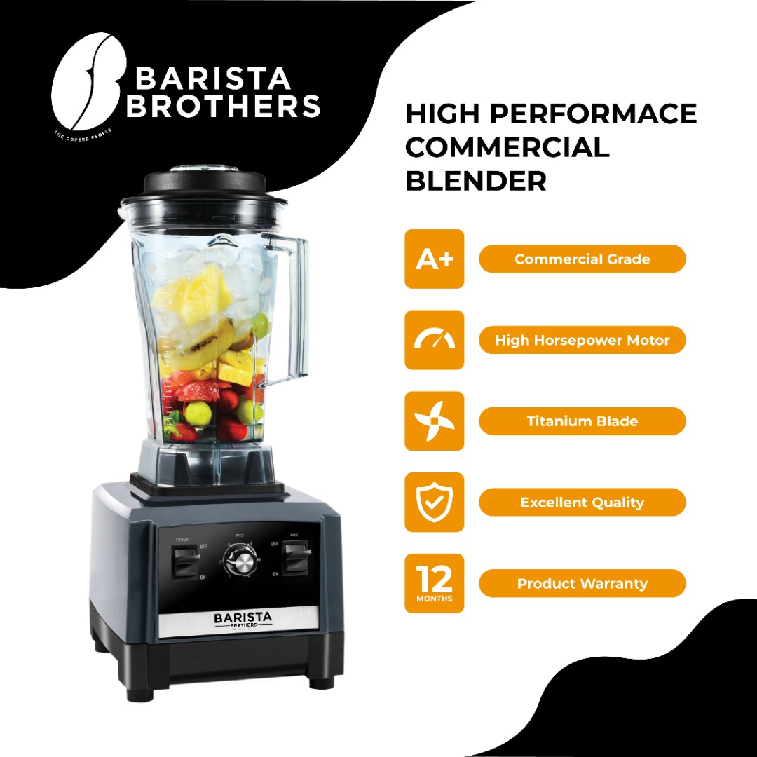 Barista Brothers High Performance Commercial Blender with Speed Regulation 1 Year Warranty 2 ...