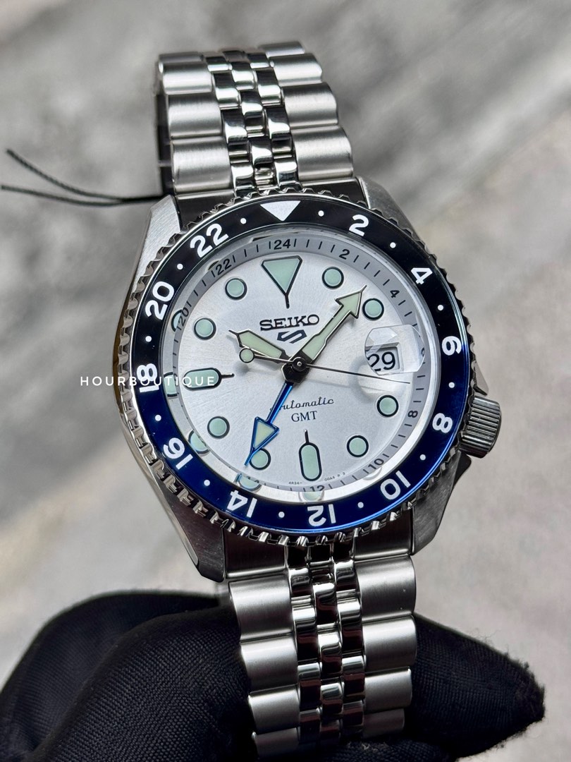 Brand New Seiko 5 White Batman GMT Automatic Watch SSK033K1, Men's ...