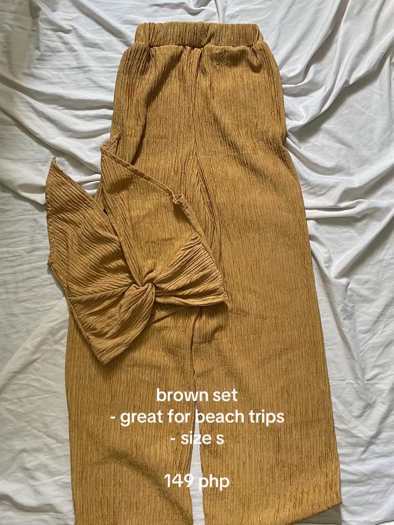 Brown Two Piece Coordinates, Women's Fashion, Dresses & Sets, Sets or ...