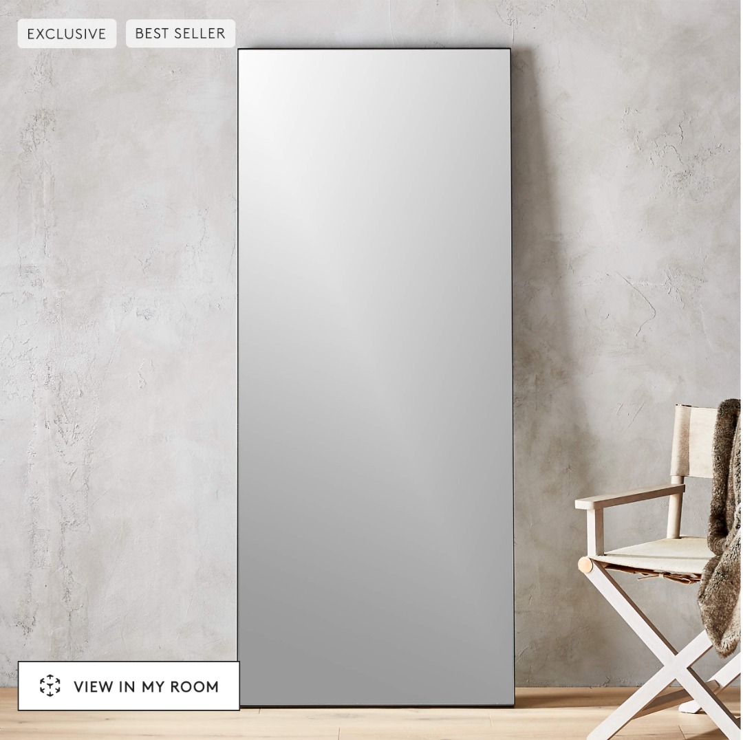 CB2 INFINITY BLACK FLOOR MIRROR 32"X76", Furniture & Home Living, Home ...