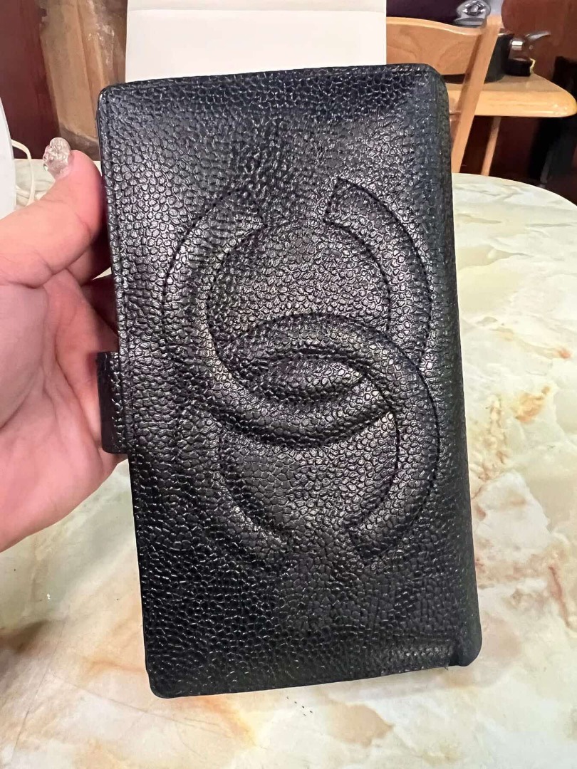 Chanel Caviar Coco Mark Classic Bifold Wallet, Luxury, Bags & Wallets ...