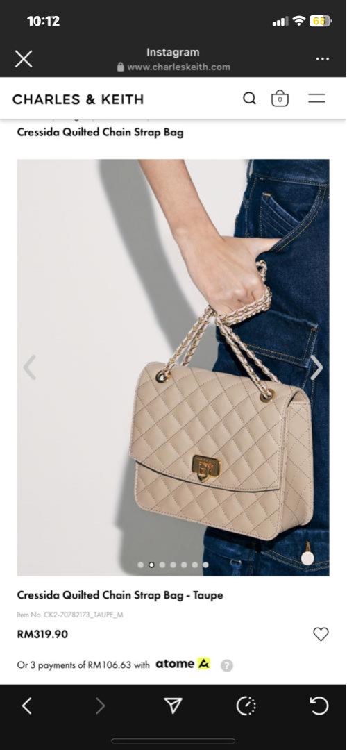 Cressida quilted chain CHARLES & KEITH, Women's Fashion, Bags & Wallets, Cross-body Bags on ...