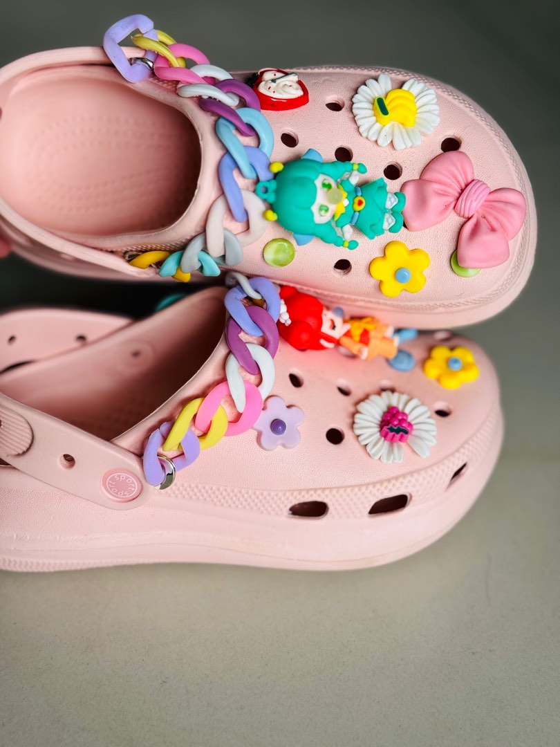 Crocs Shoes with cute decorations, Women's Fashion, Footwear, Sandals ...