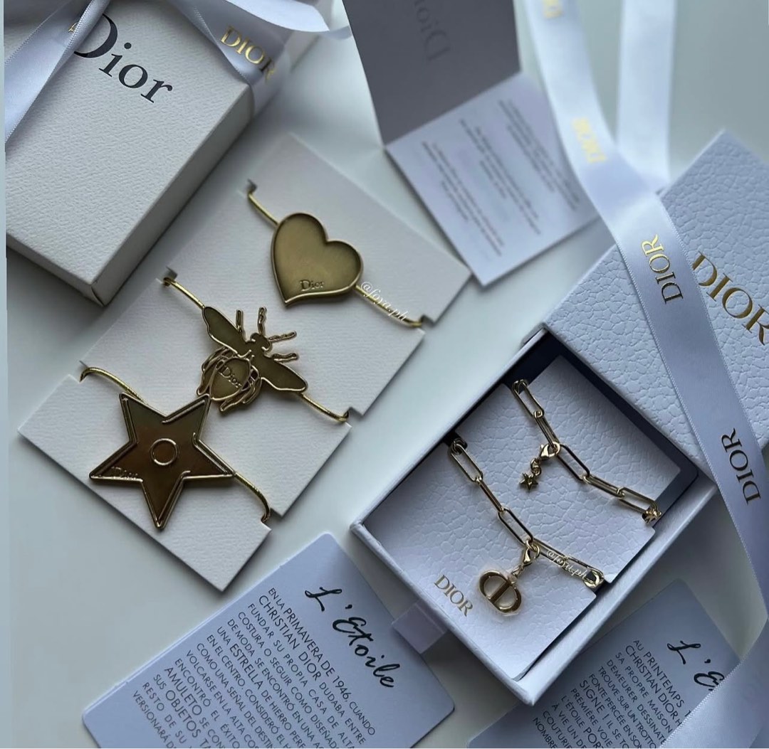 Dior beaute set of two bracelete and 3 pcs ponytails with box and ...