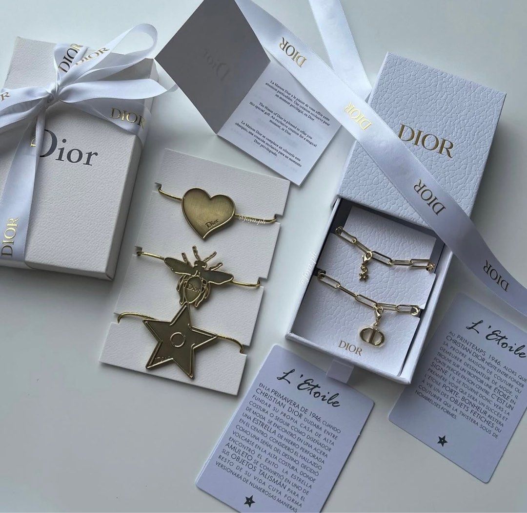 Dior beaute set of two bracelete and 3 pcs ponytails with box and ...