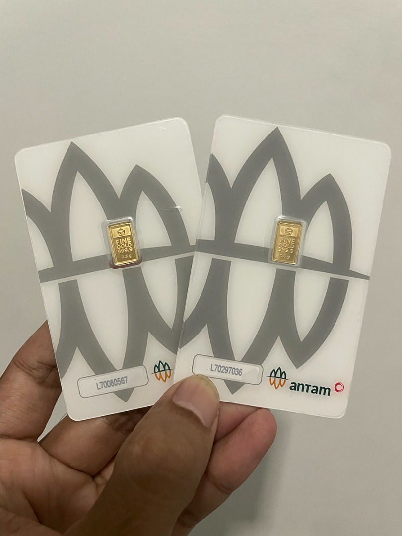 Emas Antam 0,5 gr Red Mark Logam Mulia, Fesyen Wanita, Perhiasan di ...