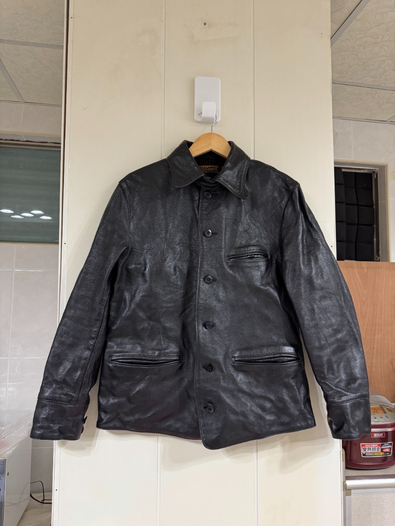 現貨FREEWHEELERS BRAKEMAN COAT 馬皮排扣翻領夾克 皮衣外套, 他的時尚, 外套、夾克、大衣在旋轉拍賣