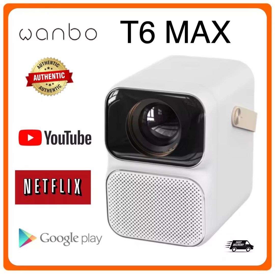 [GLOBAL VERSION]Wanbo T6 Max Smart Projector 4K 1920*1080P LED Android ...