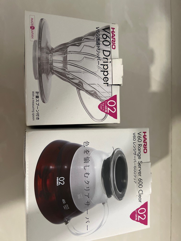 Hario V60 Range server 600 clear & V60 dripper, Furniture & Home Living ...