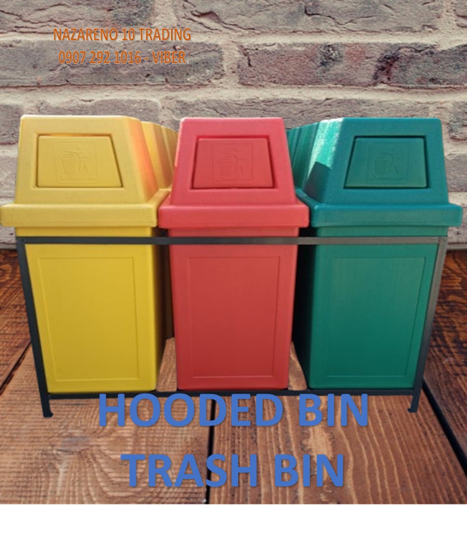Hooded Trash bin segregation 780, Furniture & Home Living, Cleaning ...