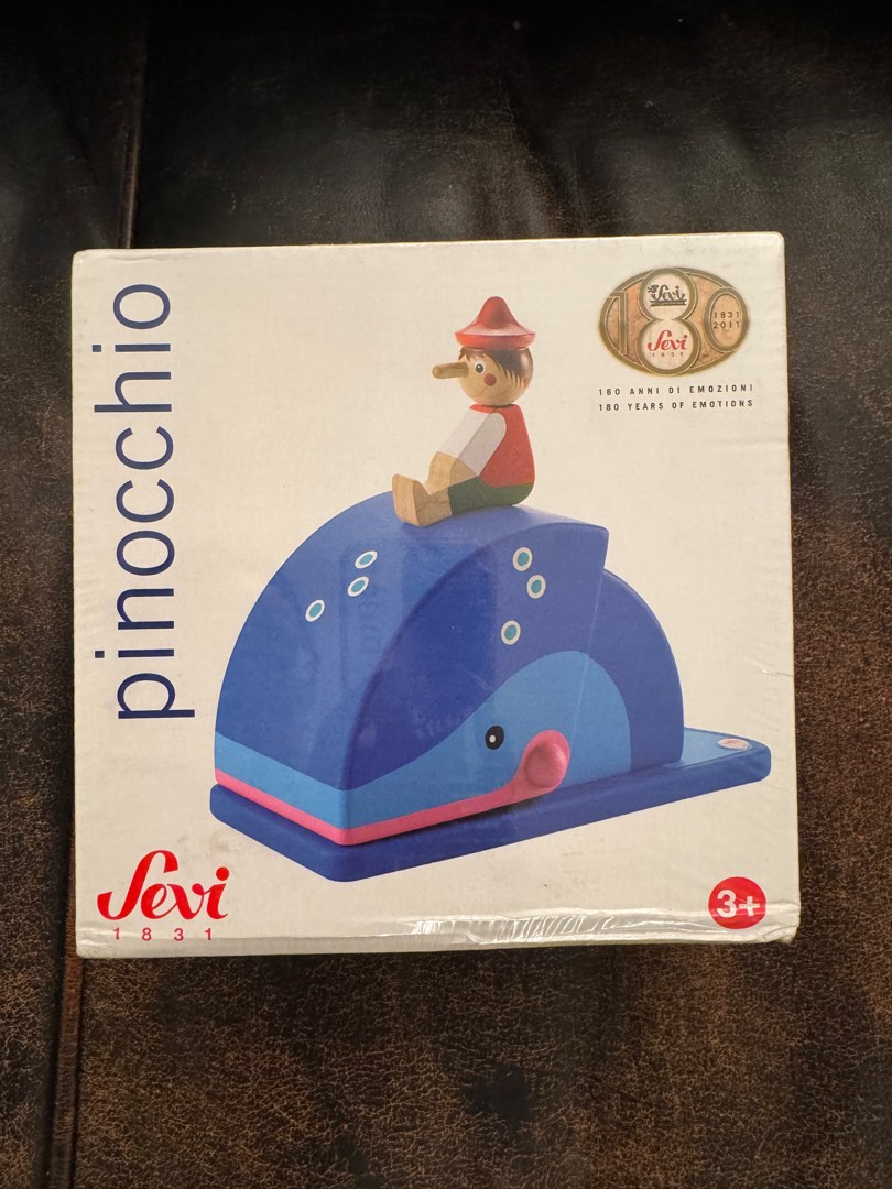 Italian toy brand SEVI - hand crafted wooden money bank- Pinocchio with ...