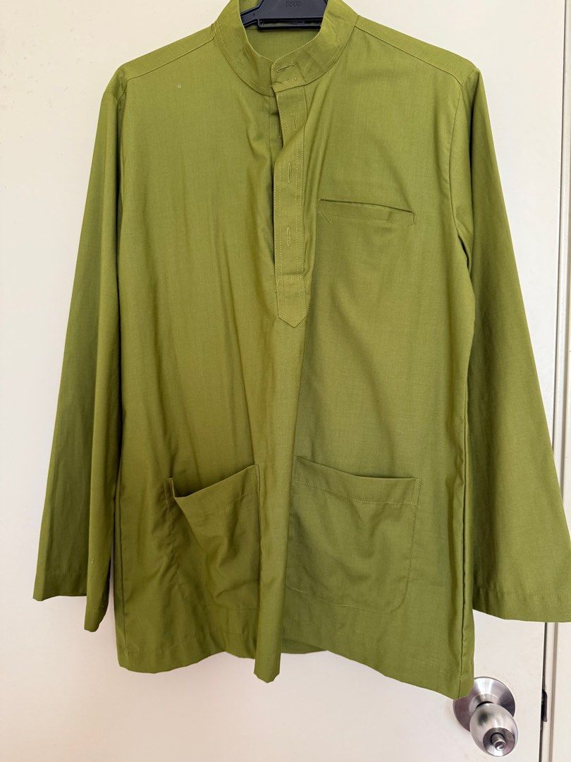 Khatam Baju Melayu in Green, Men's Fashion, Muslim Wear, Baju Melayu on ...