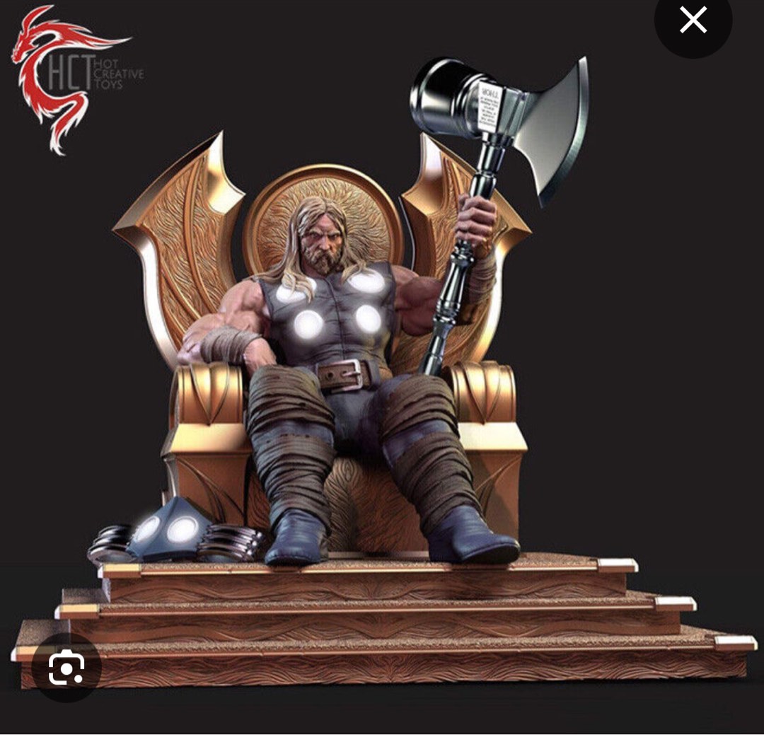 Master Custom Odin and Thor on Throne 1/4 Scale Statue, Hobbies & Toys ...