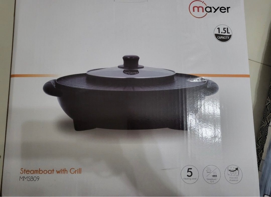 Mayer 1.5L Hotpot and grill pan, Furniture & Home Living, Kitchenware ...