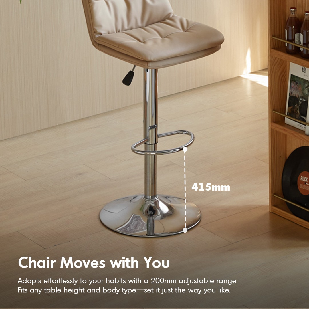 Modern PU Leather Height Adjustable Revolving Bar Chair SPIN, Furniture ...