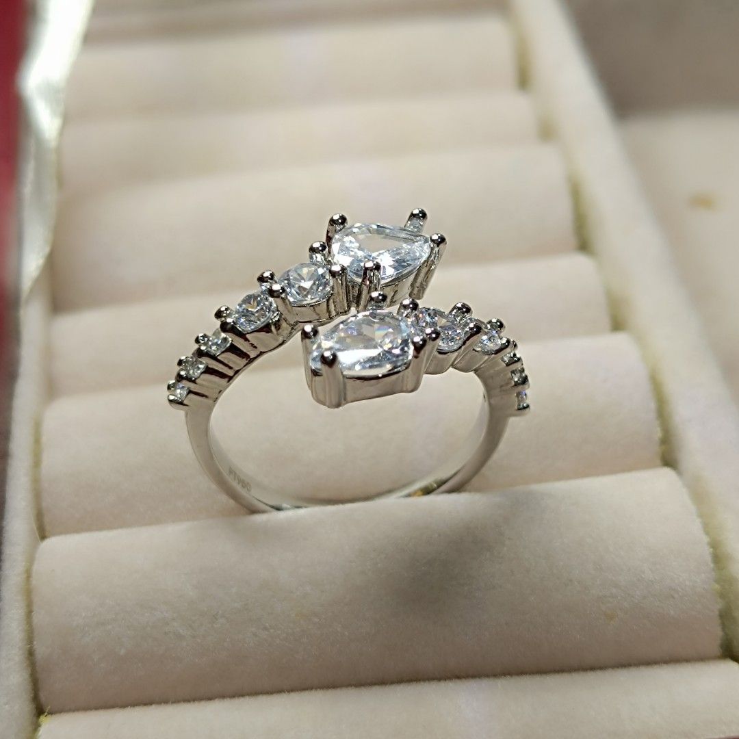 Natural stone moissanite snake diamond gem elegant engagement ring ...