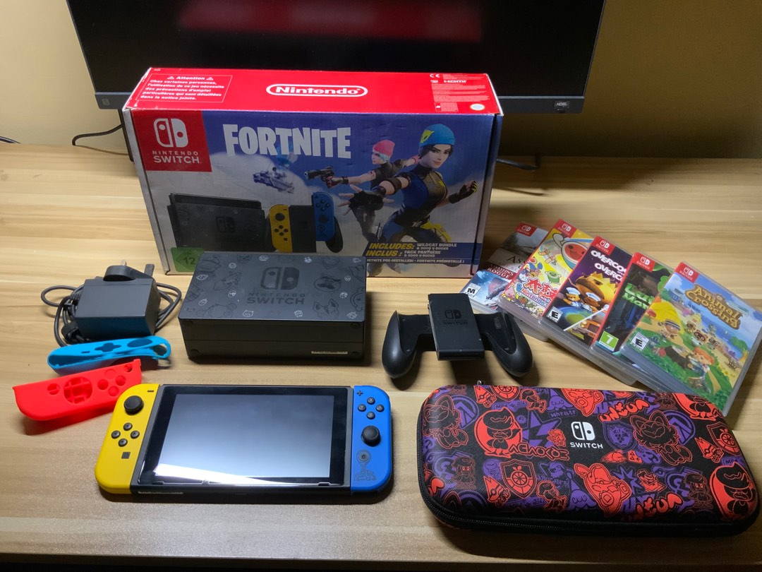 Nintendo Switch HAC-001(-01) Fortnite Wildcat Console Bundle - Yellow ...