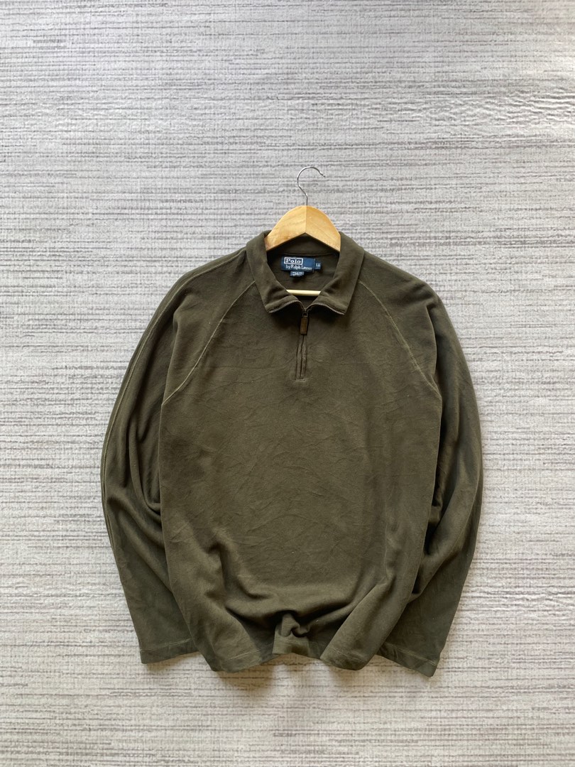 Polo ralph lauren halfzipper plain, Men's Fashion, Tops & Sets, Hoodies on Carousell