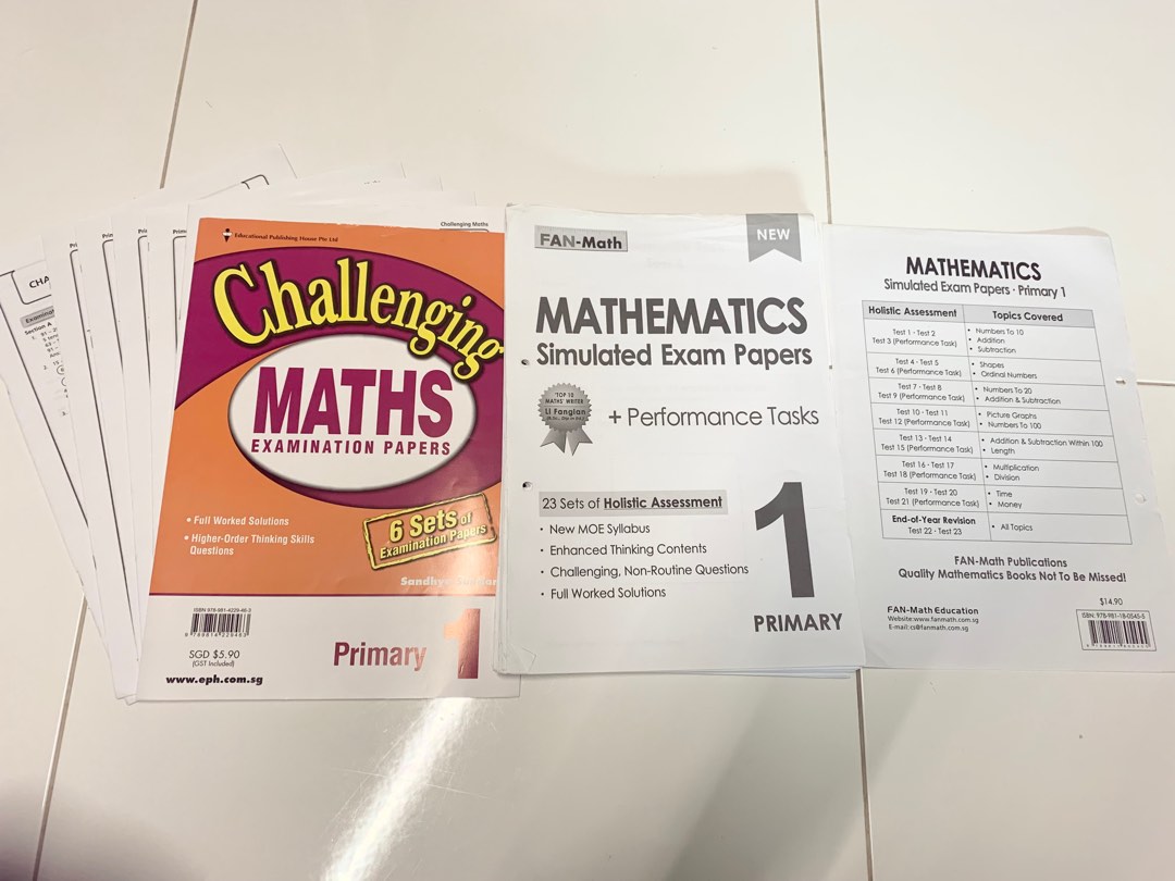 Primary 1- Fan Math & Challenging Math - Exam Paper, Hobbies & Toys ...